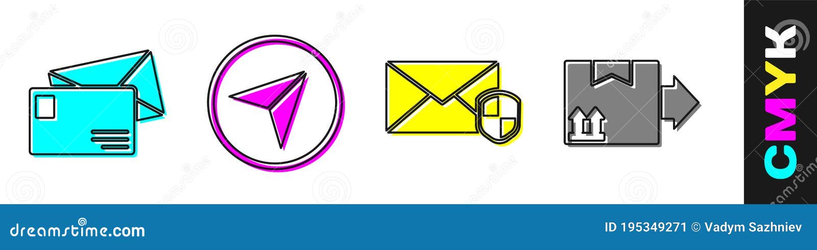 Set Envelope, Infographic of City Map Navigation, Envelope with Shield ...