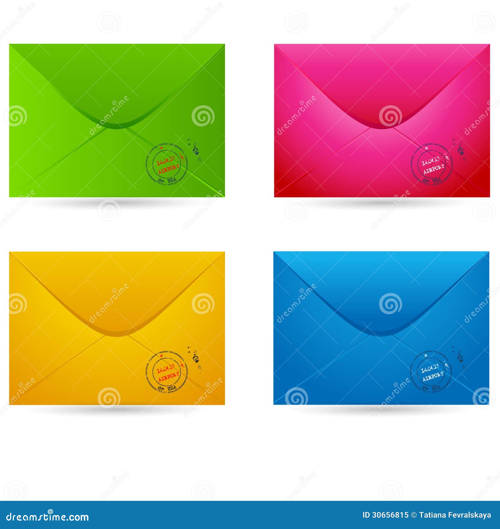 Set of envelopes stock vector. Illustration of purple - 30656815