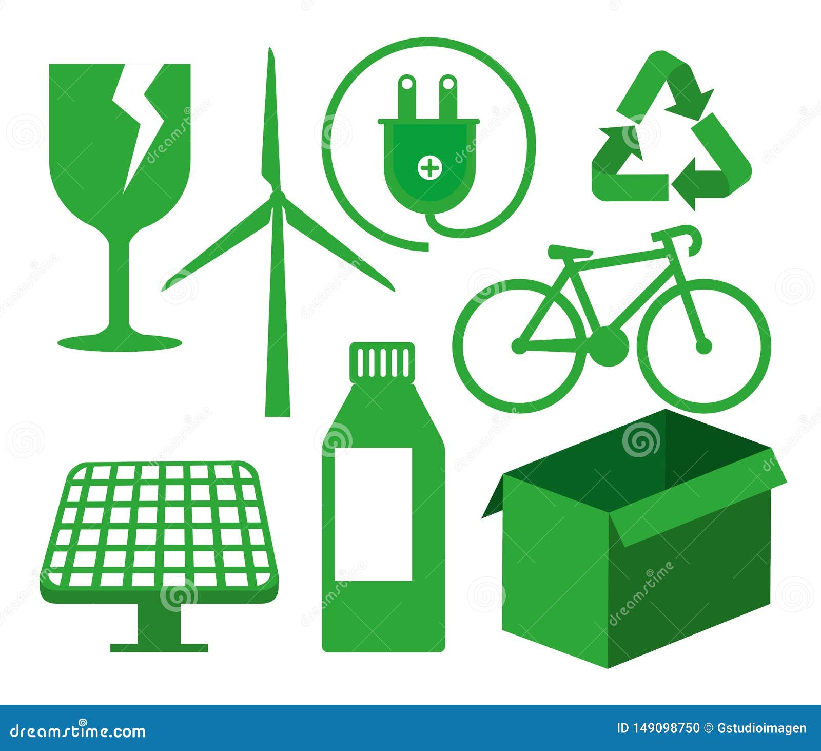 Set Environment Protection with Ecological Element Stock Illustration ...