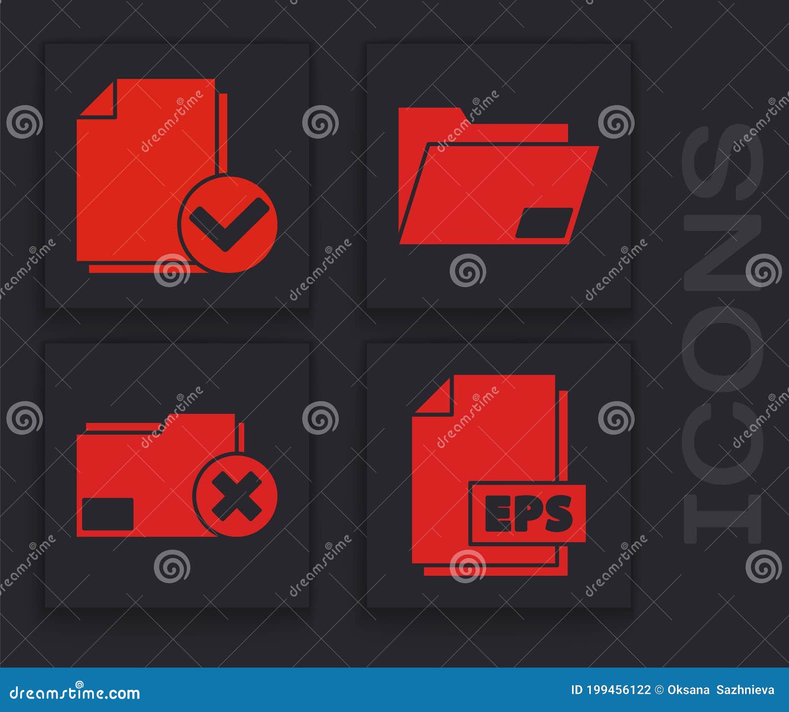 Set Eps File Document Document And Check Mark Document Folder And