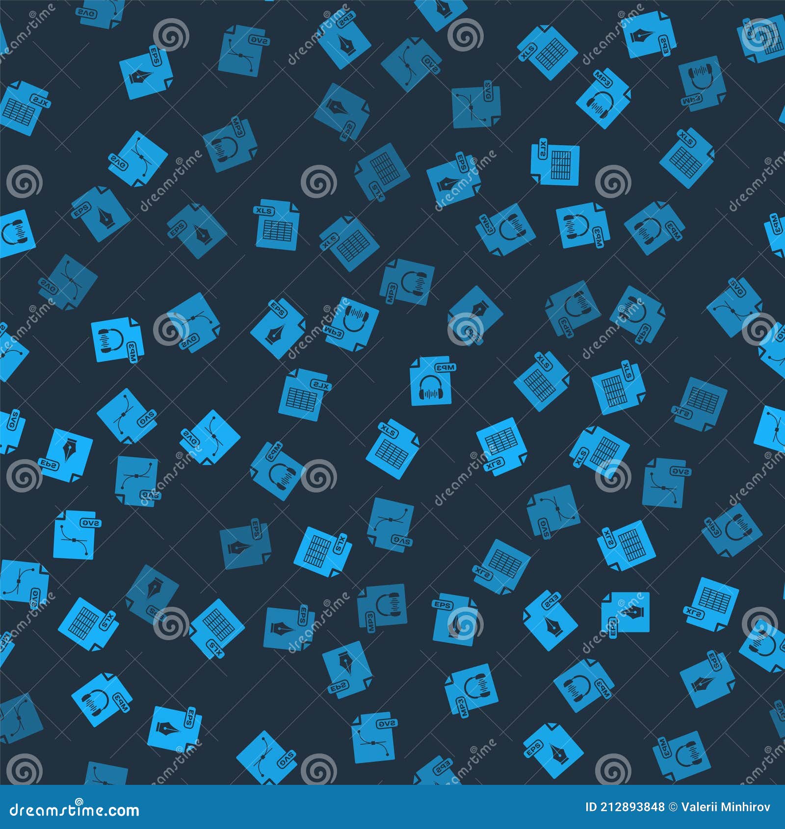 Set EPS File Document, XLS, MP3 and SVG on Seamless Pattern. Vector ... Set EPS File Document, XLS, MP3 and SVG on Seamless Pattern. Vector ...