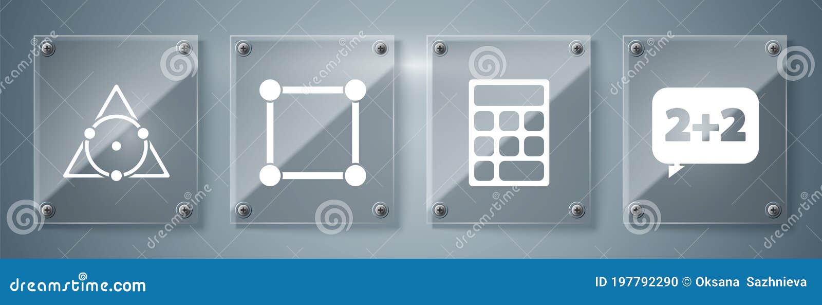 Set Equation Solution, Calculator, Geometric Figure Square and Triangle ...