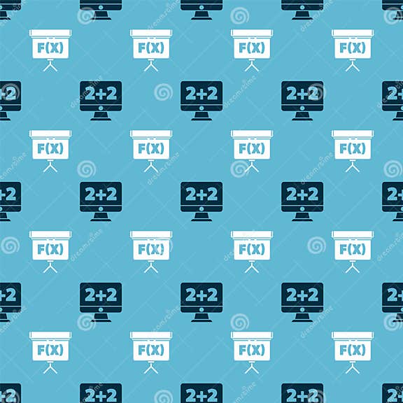 Set Equation Solution And Chalkboard On Seamless Pattern Vector Stock