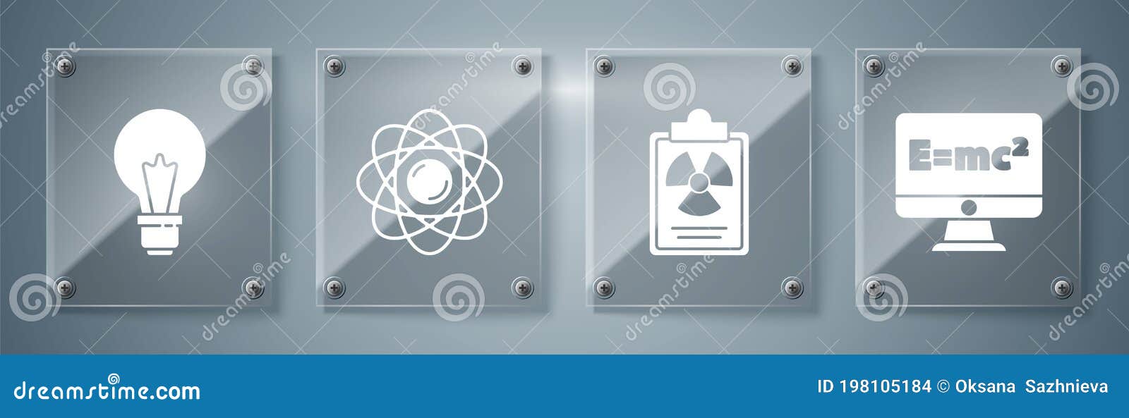 Set Equation Solution, Radiation Warning Document, Atom and Light Bulb ...