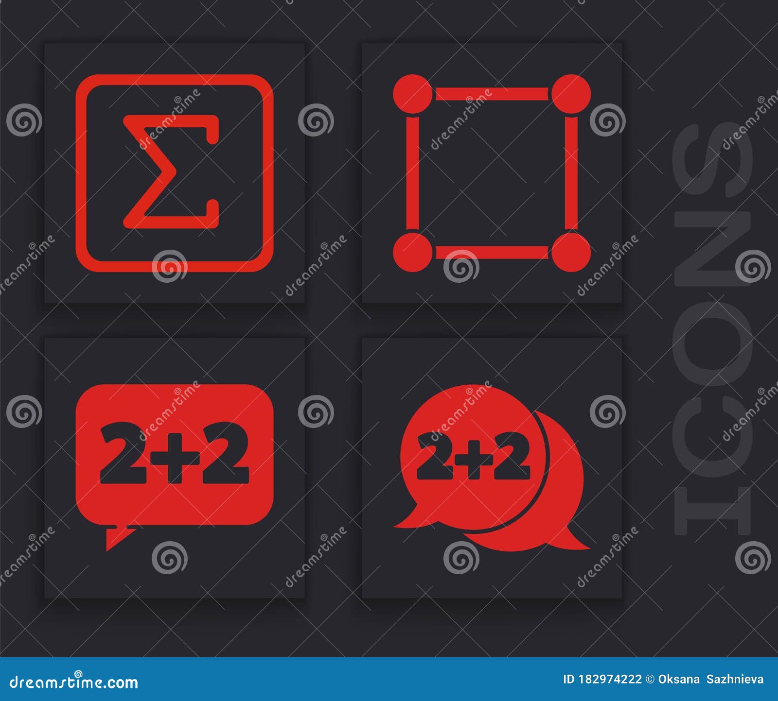Set Equation Solution, Sigma Symbol, Geometric Figure Square and ... Set Equation Solution, Sigma Symbol, Geometric Figure Square and ...