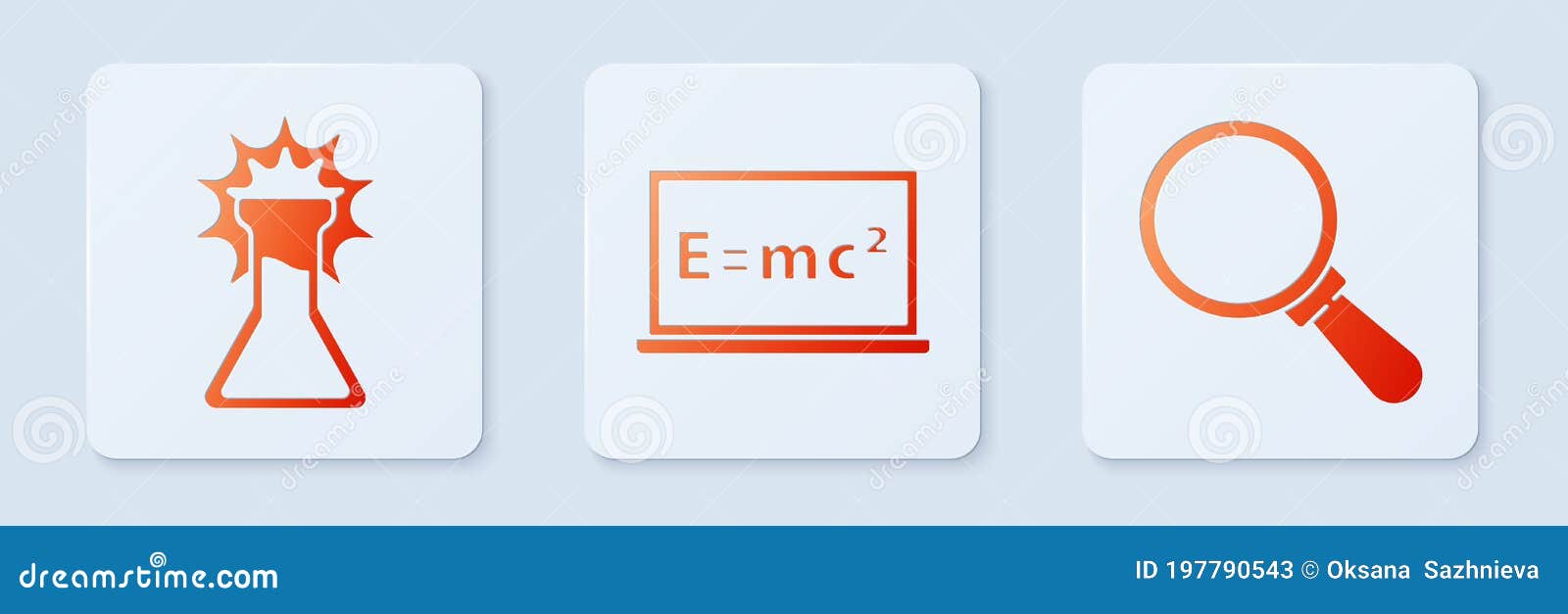Set Equation Solution, Test Tube and Flask and Magnifying Glass. White ... Set Equation Solution, Test Tube and Flask and Magnifying Glass. White ...