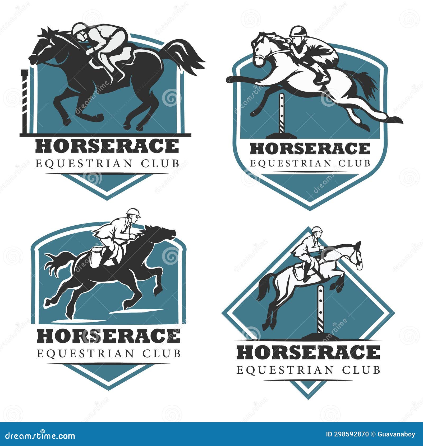 Set of Equestrian Logo Template Stock Vector - Illustration of logo ...