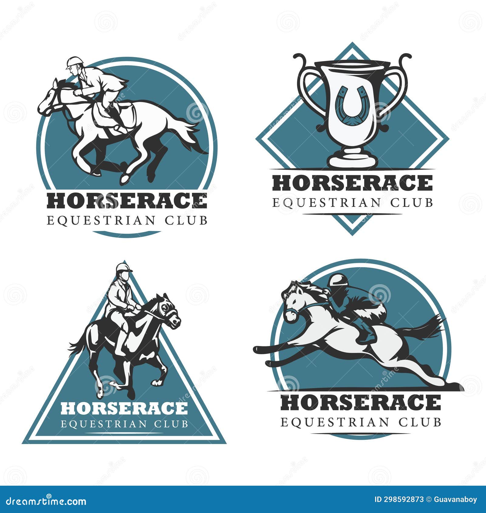 Set of Equestrian Logo Template Stock Vector - Illustration of design ...