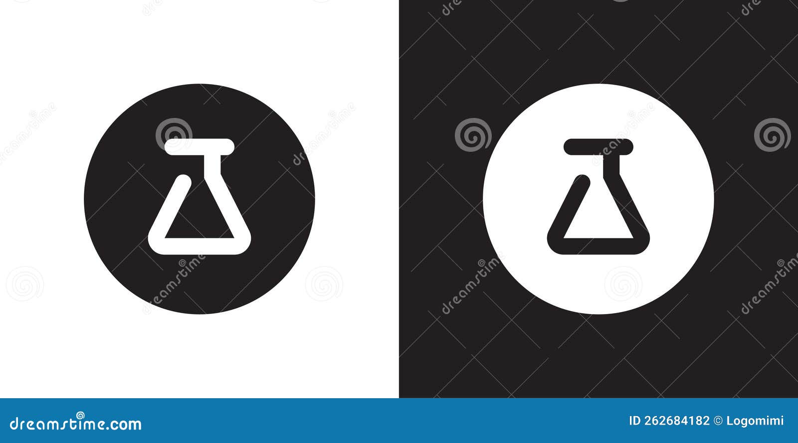 Set of Erlenmeyer Flask Logo, Lab Icon Design, Laboratory Logo Vector ...