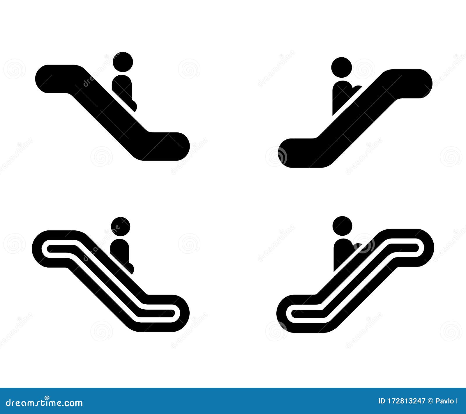 Escalator Elevator Icon. Vector Illustration On Isolated Transparent ...