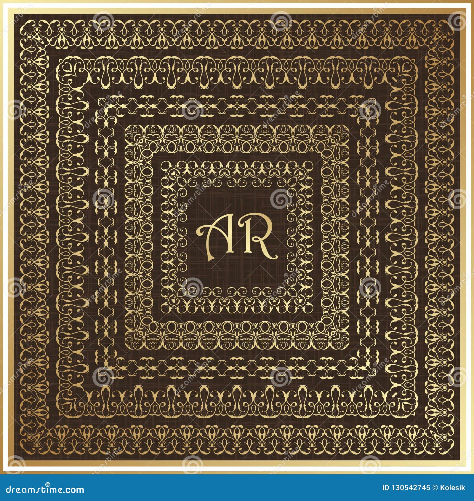 Set of ethnic frames stock vector. Illustration of classic - 130542745