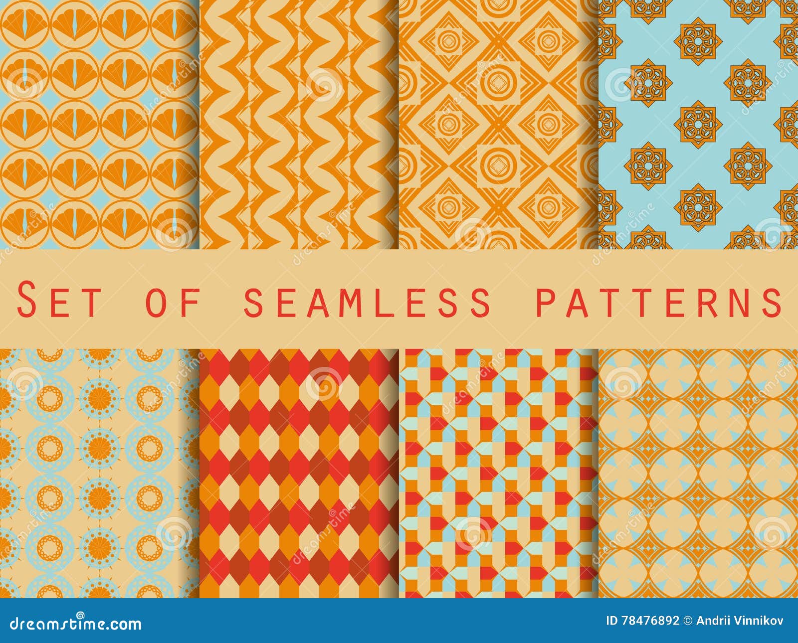 Set of Ethnic Seamless Patterns. the Pattern for Wallpaper, Tiles ...