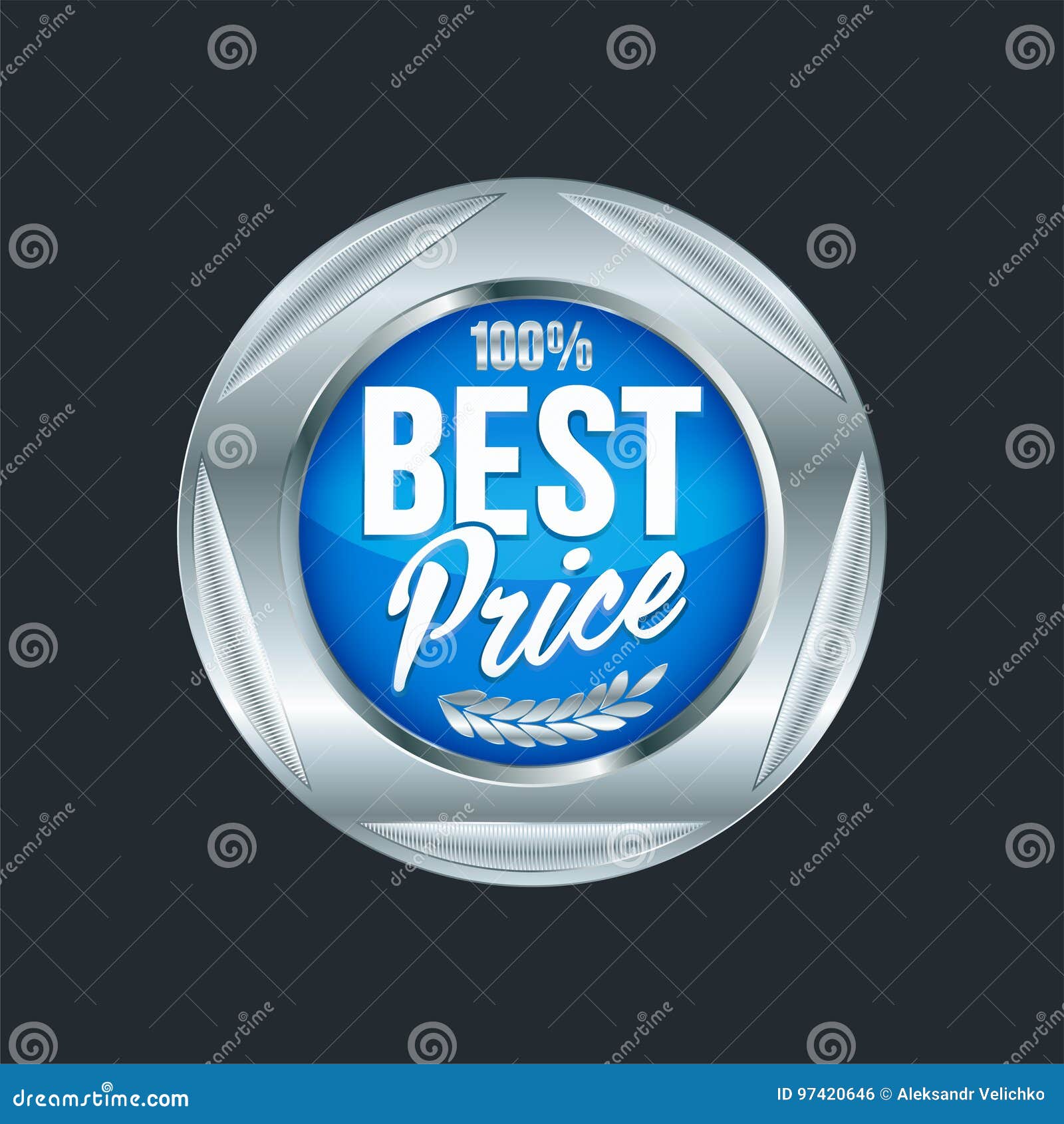 Set of Excellent Quality Blue Badges with Silver Border Stock Vector ...