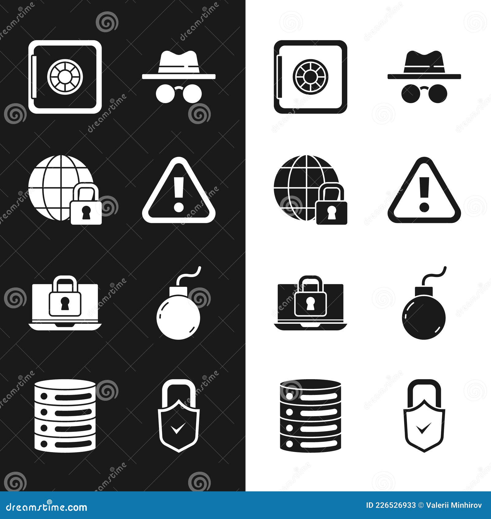 Set Exclamation Mark in Triangle, Global Lockdown, Safe, Incognito Mode ...