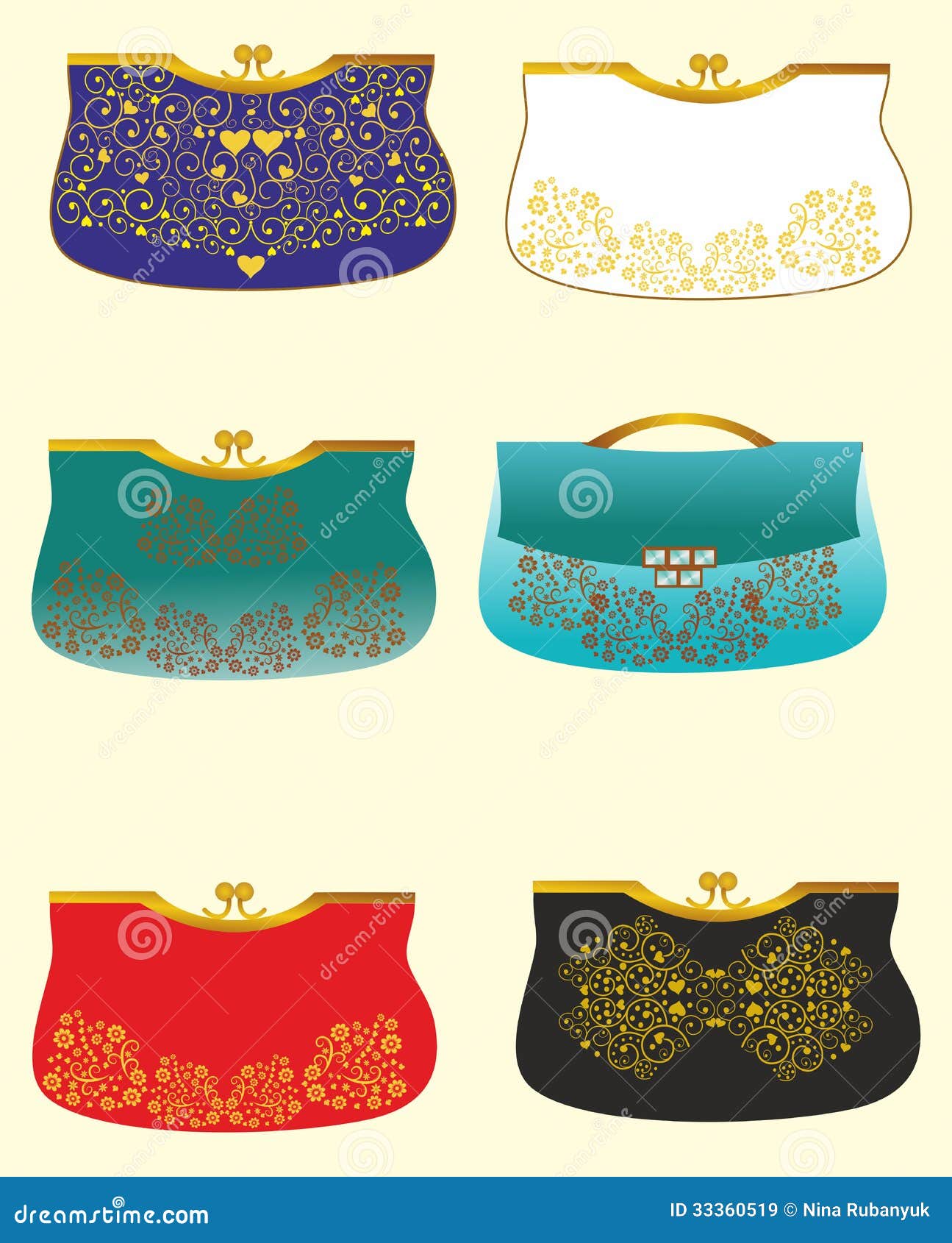 A Set of Exclusive, Stylish Handbags Stock Vector - Illustration of ...