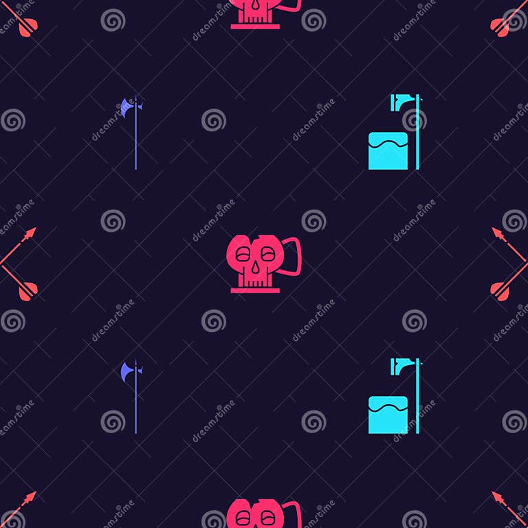 Set Executioner Axe in Tree Block, Medieval Halberd, Cup from the Skull ...