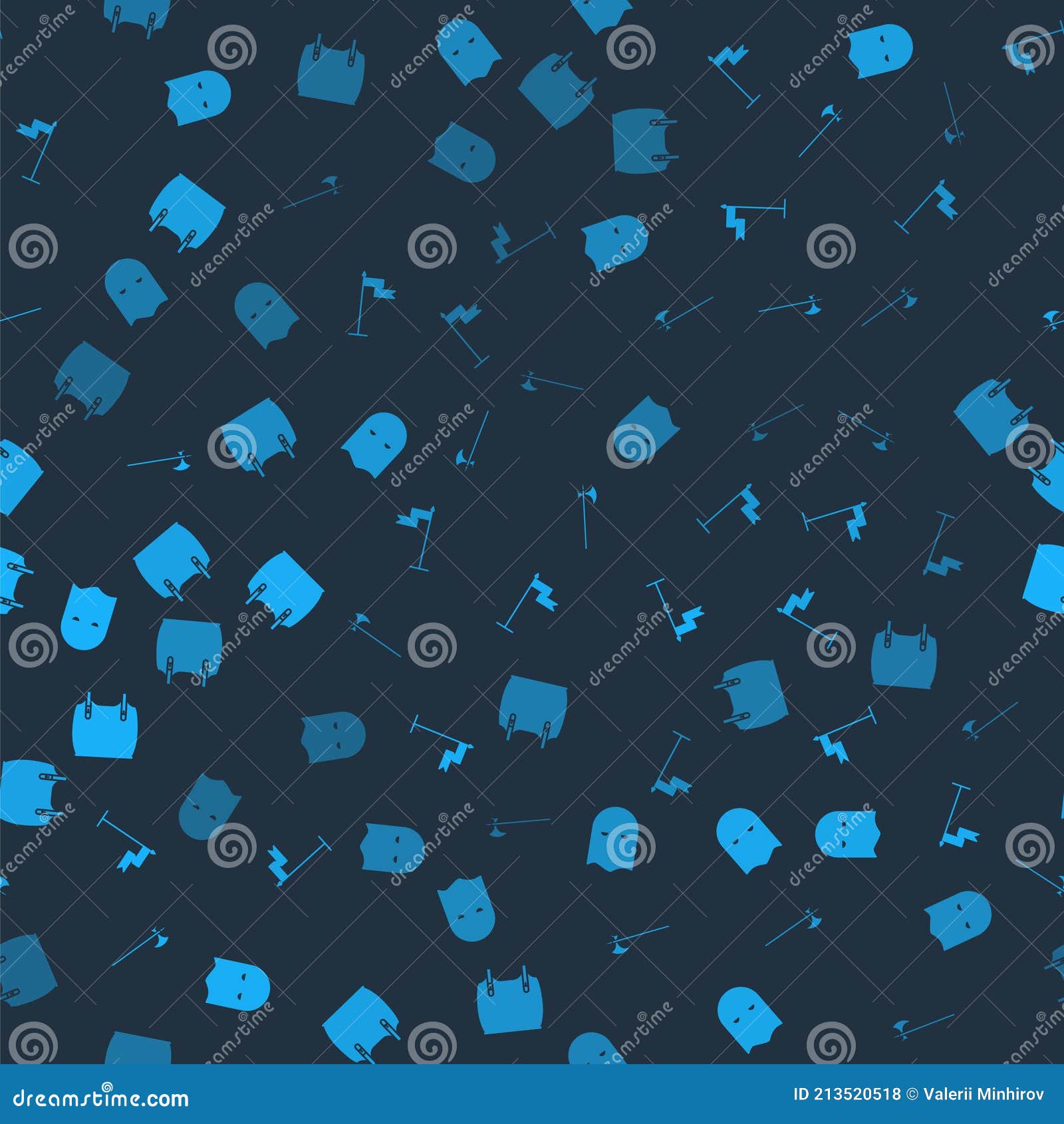 Set Executioner Mask, Medieval Flag, Halberd and Body Armor on Seamless ...