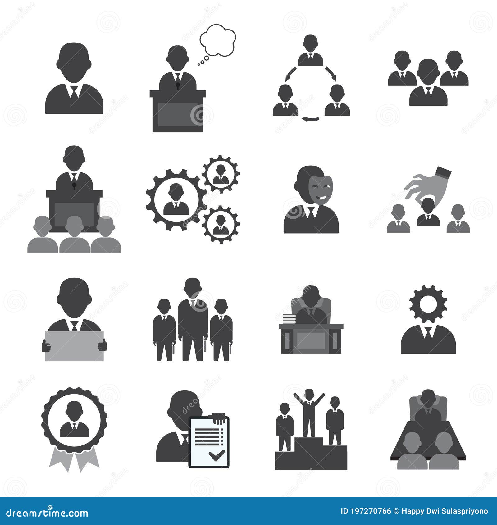 Set of 16 Executive Icons stock vector. Illustration of career - 197270766
