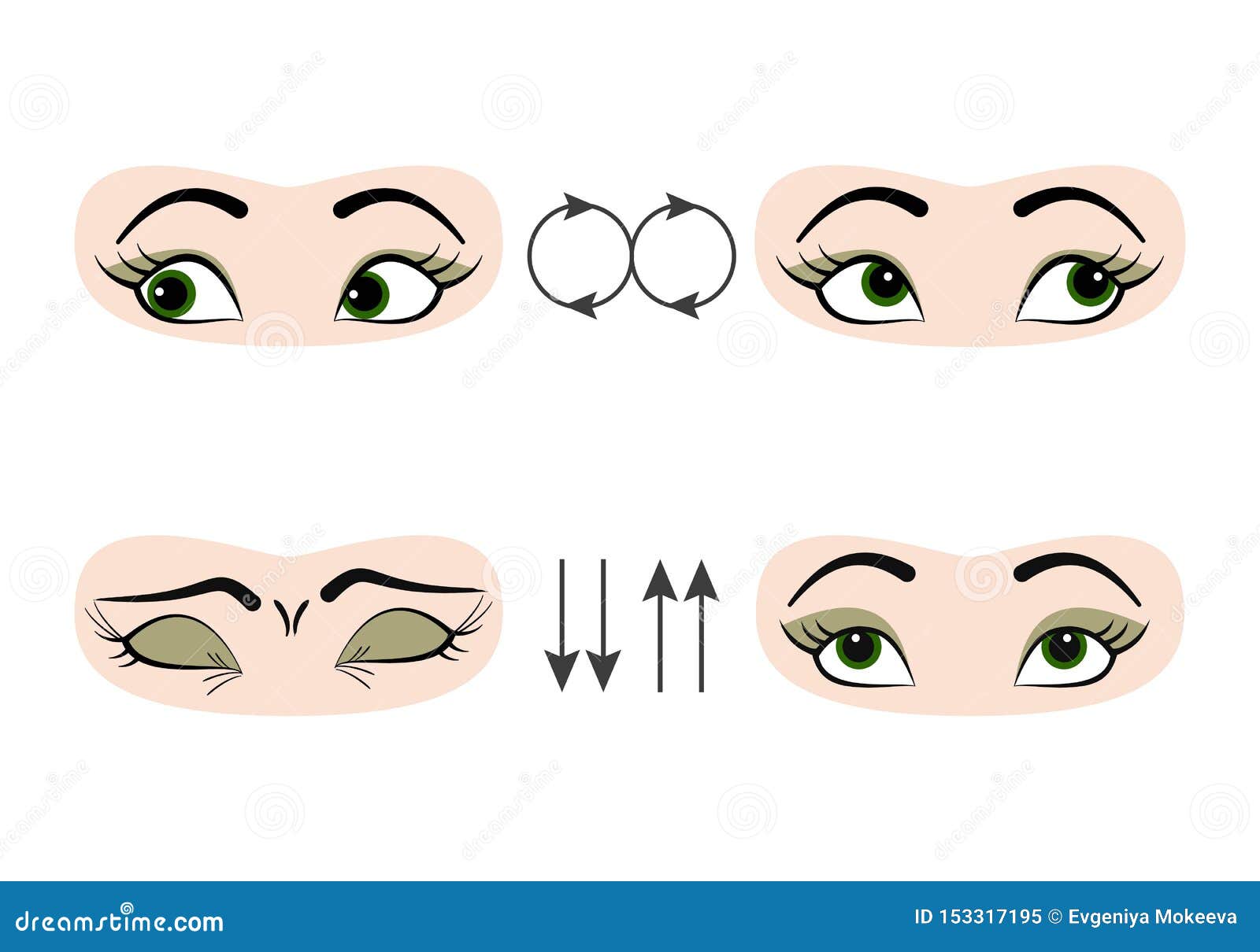Set of Exercises for the Prevention and Improvement for Eyes Stock ...