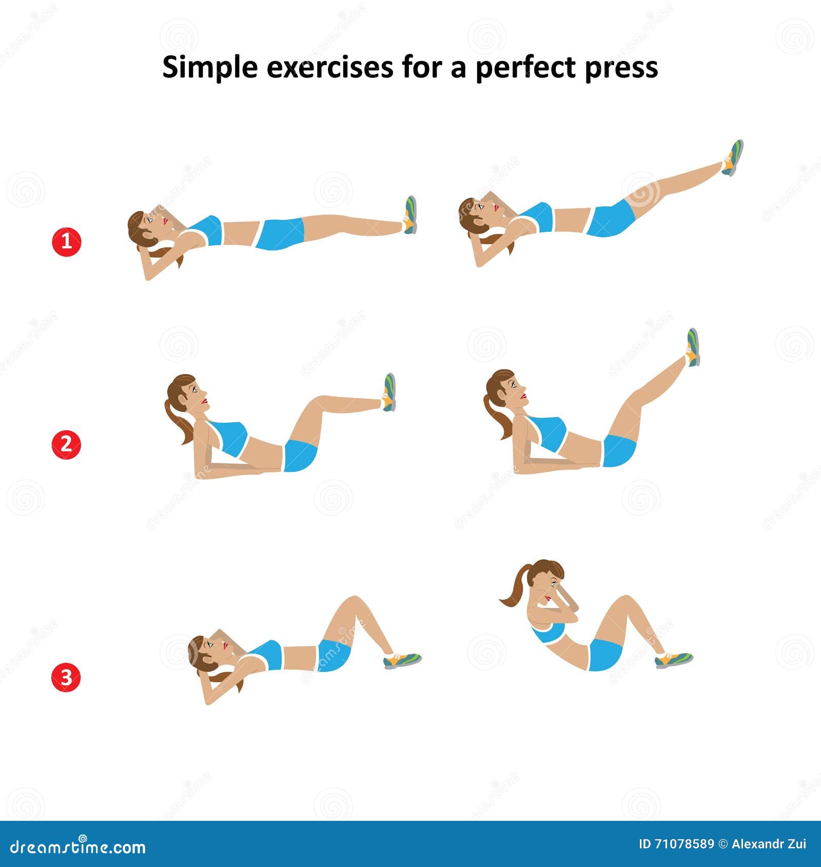 A Set of Exercises for a Slim Figure Stock Vector - Illustration of ...