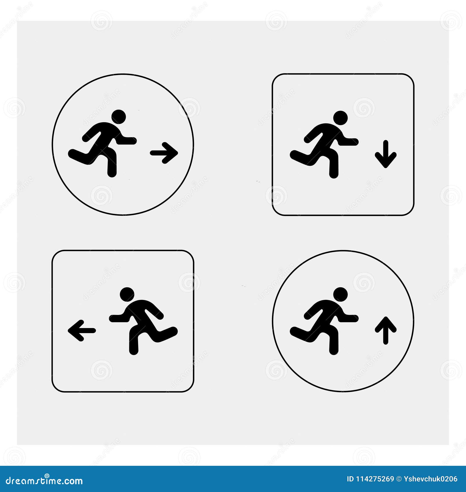 Set Of Exit Icons. Gray Background. Vector Illustration. Stock Vector ...