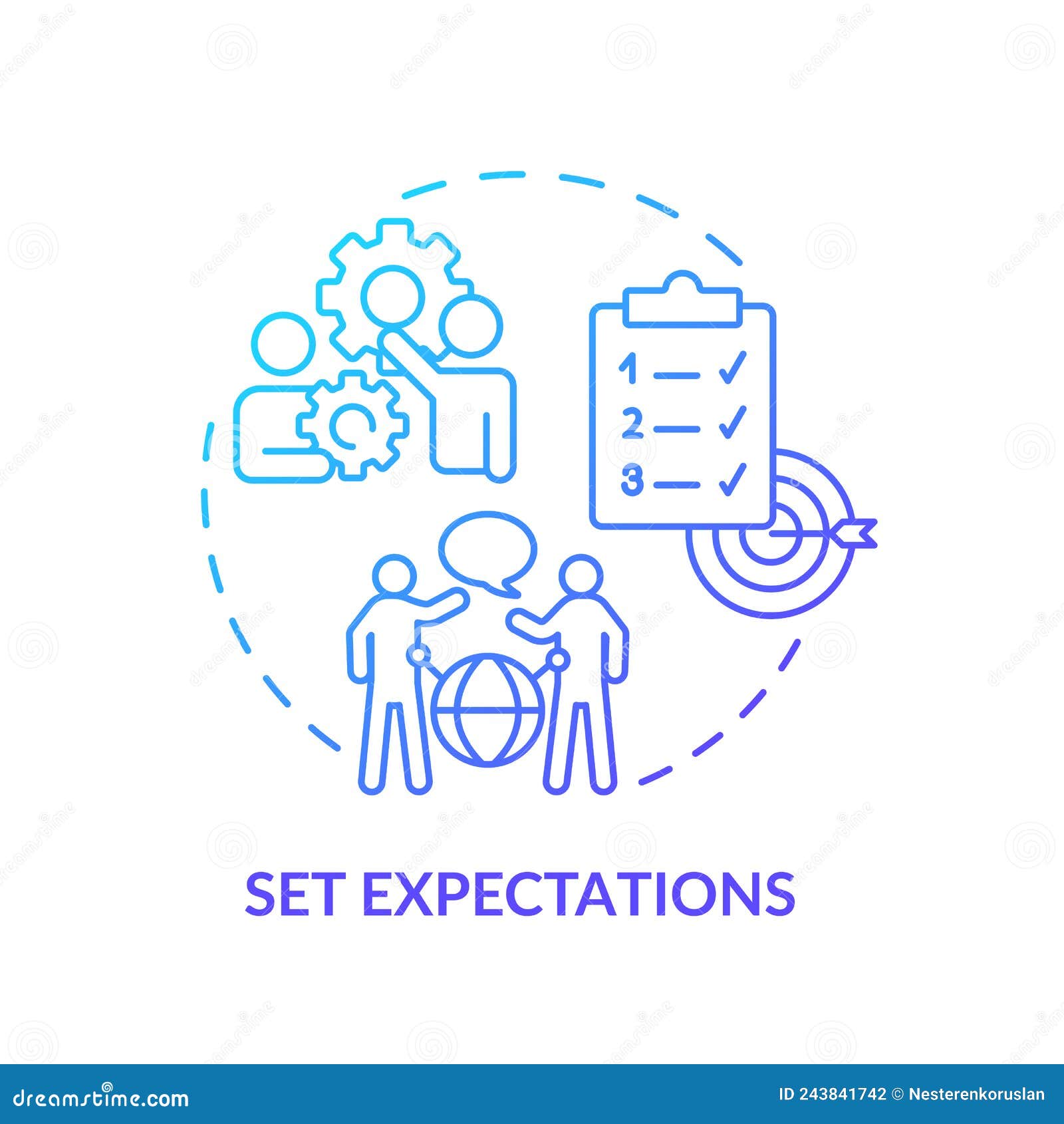 Set Expectations Blue Gradient Concept Icon Stock Vector - Illustration ...