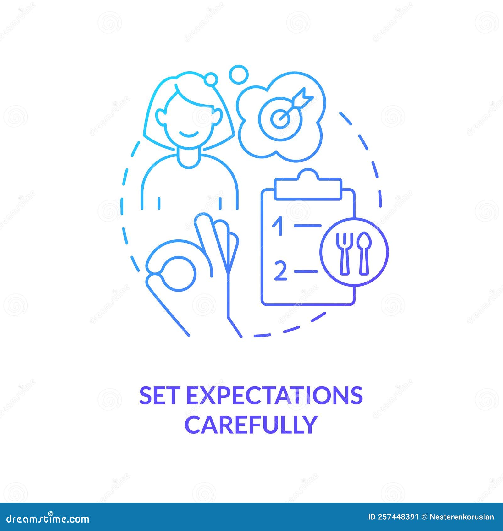 Set Expectations Carefully Blue Gradient Concept Icon Stock Vector ...