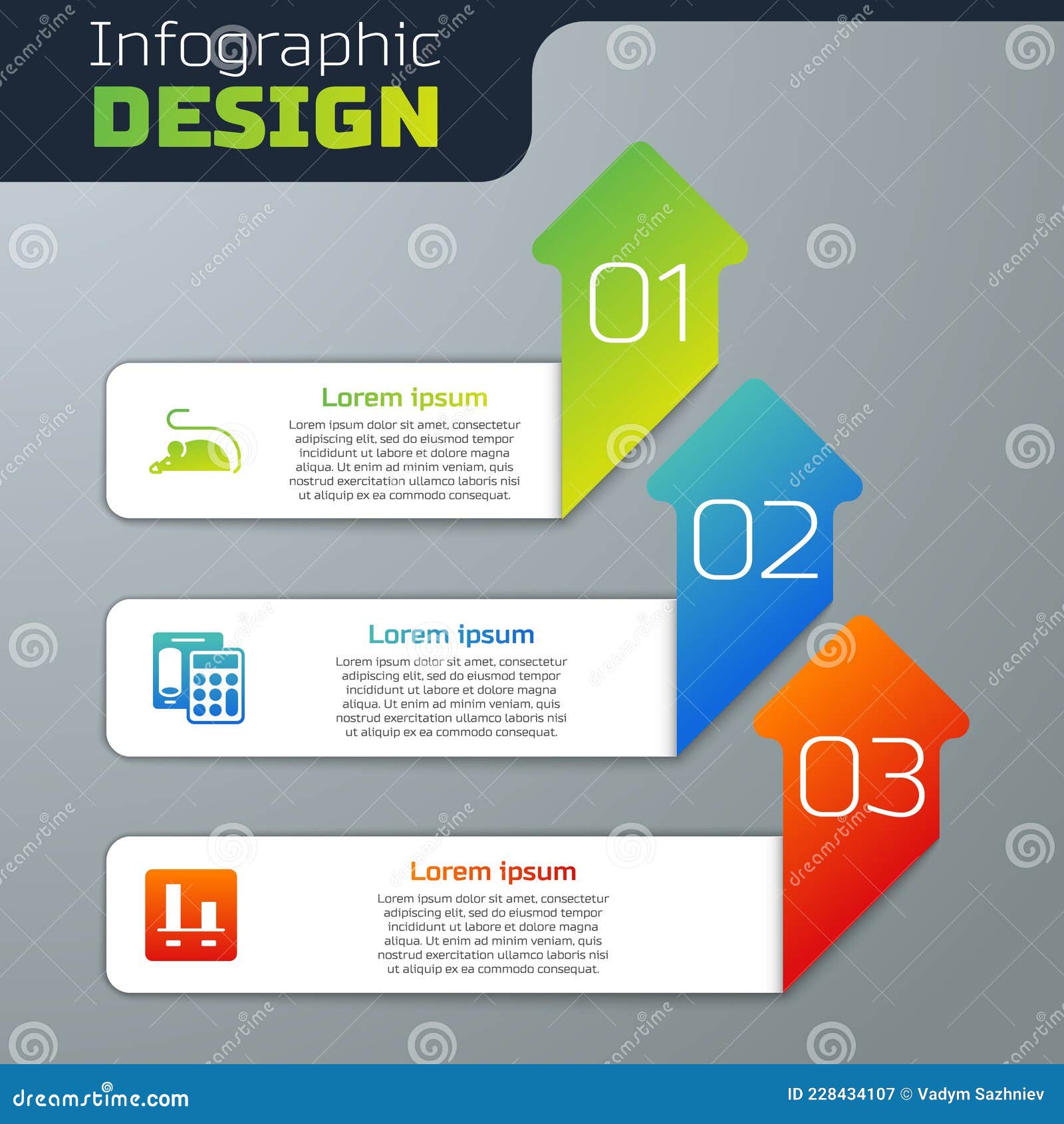 Set Experimental Mouse, Calculator and Graph Chart Infographic ...