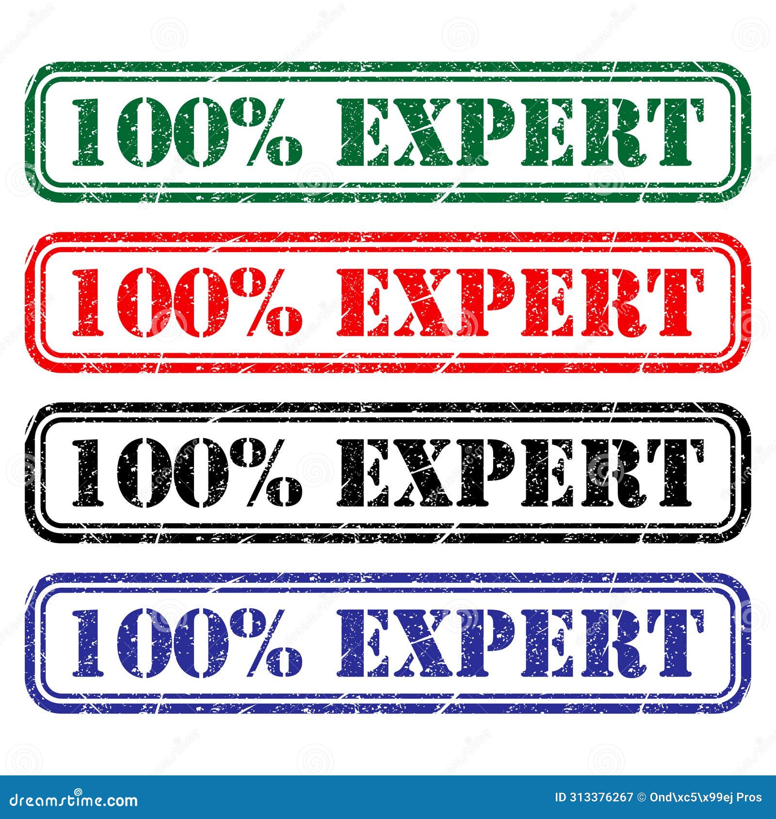 Set of Expert 100 Stamp Symbol, Label Sticker Sign Button, Text Banner ...