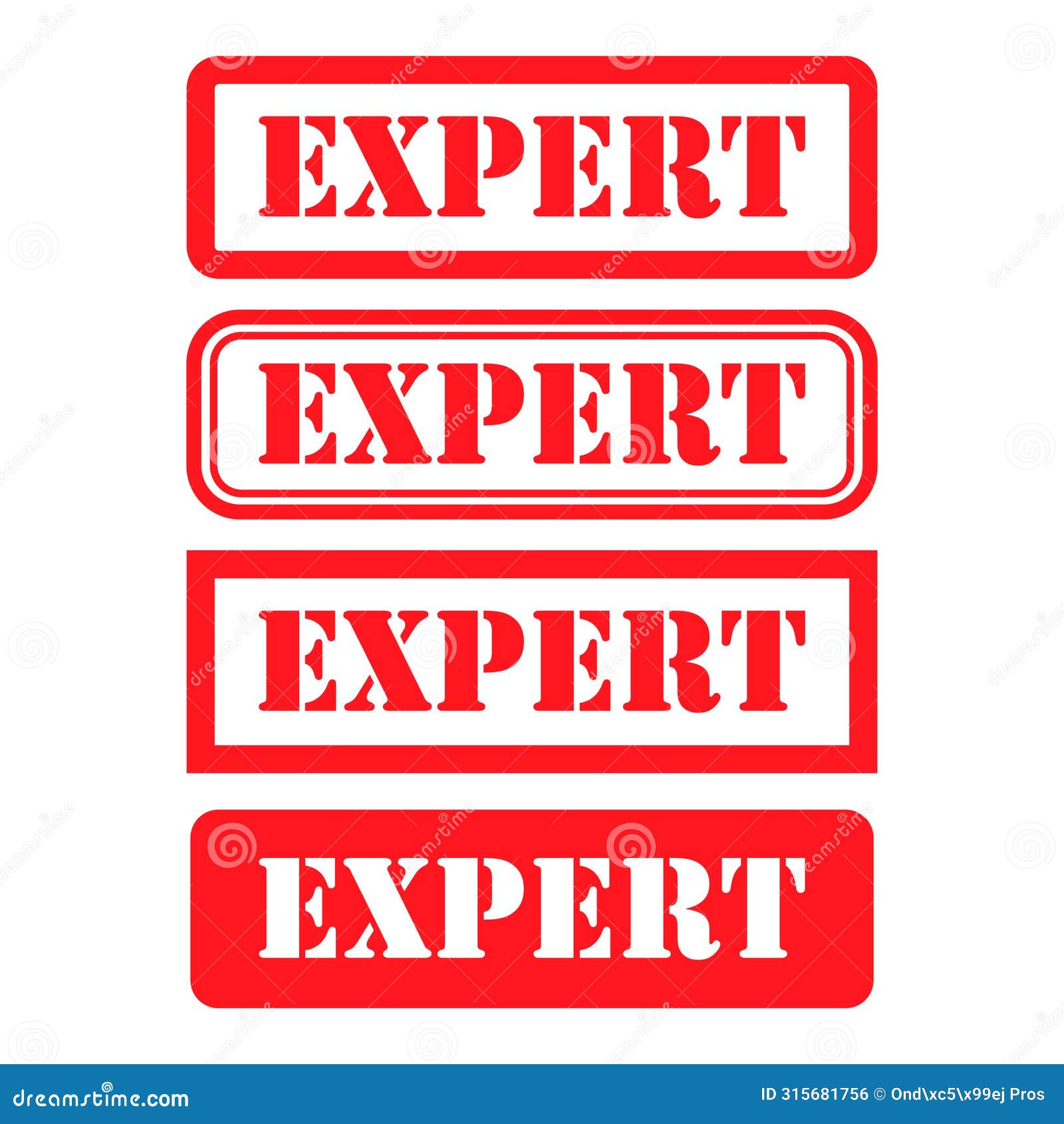 Set of Expert Stamp Symbol, Label Sticker Sign Button, Text Banner ...