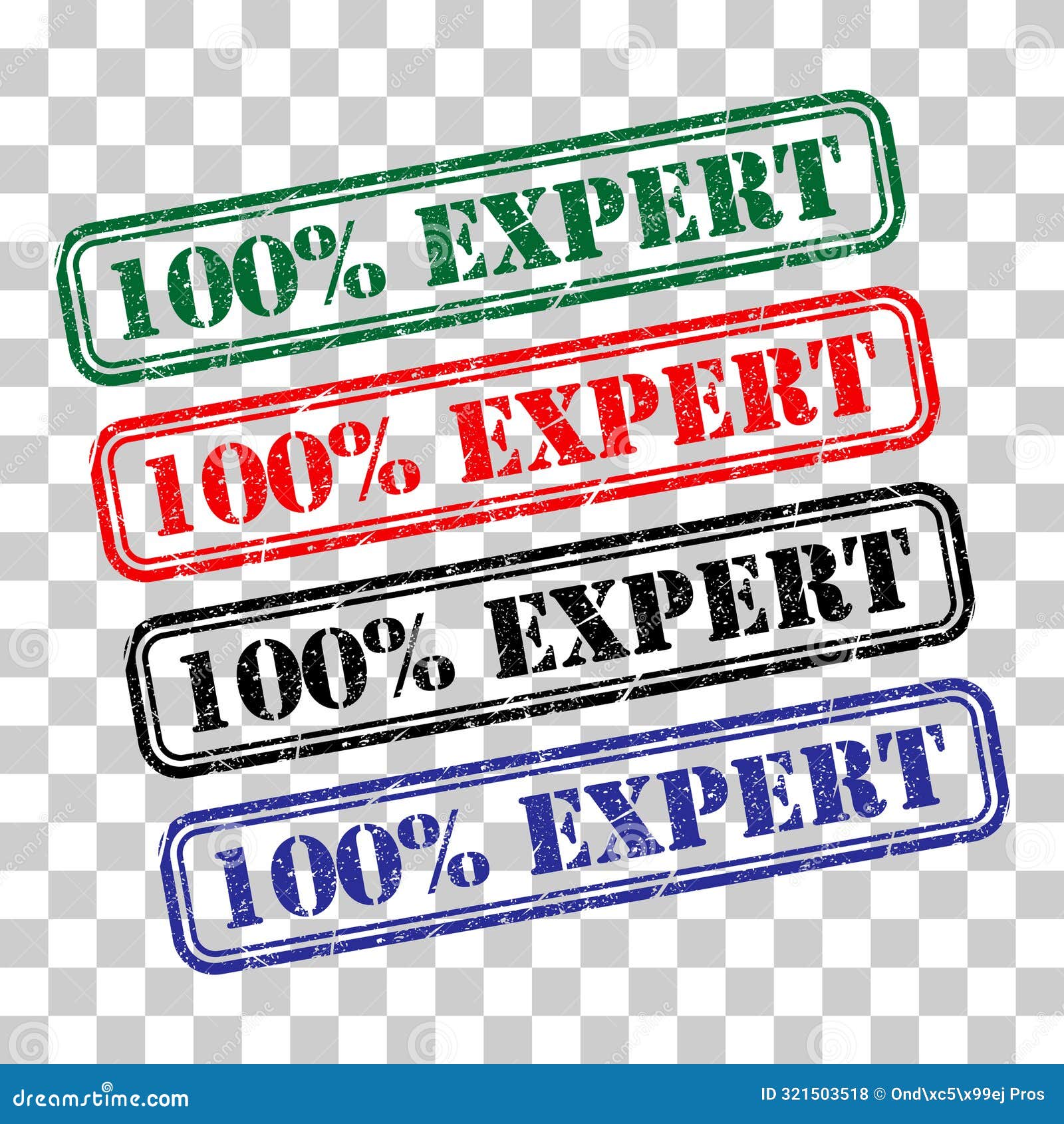 Set of Expert 100 Stamp Symbol, Label Sticker Sign Button, Text Banner ...