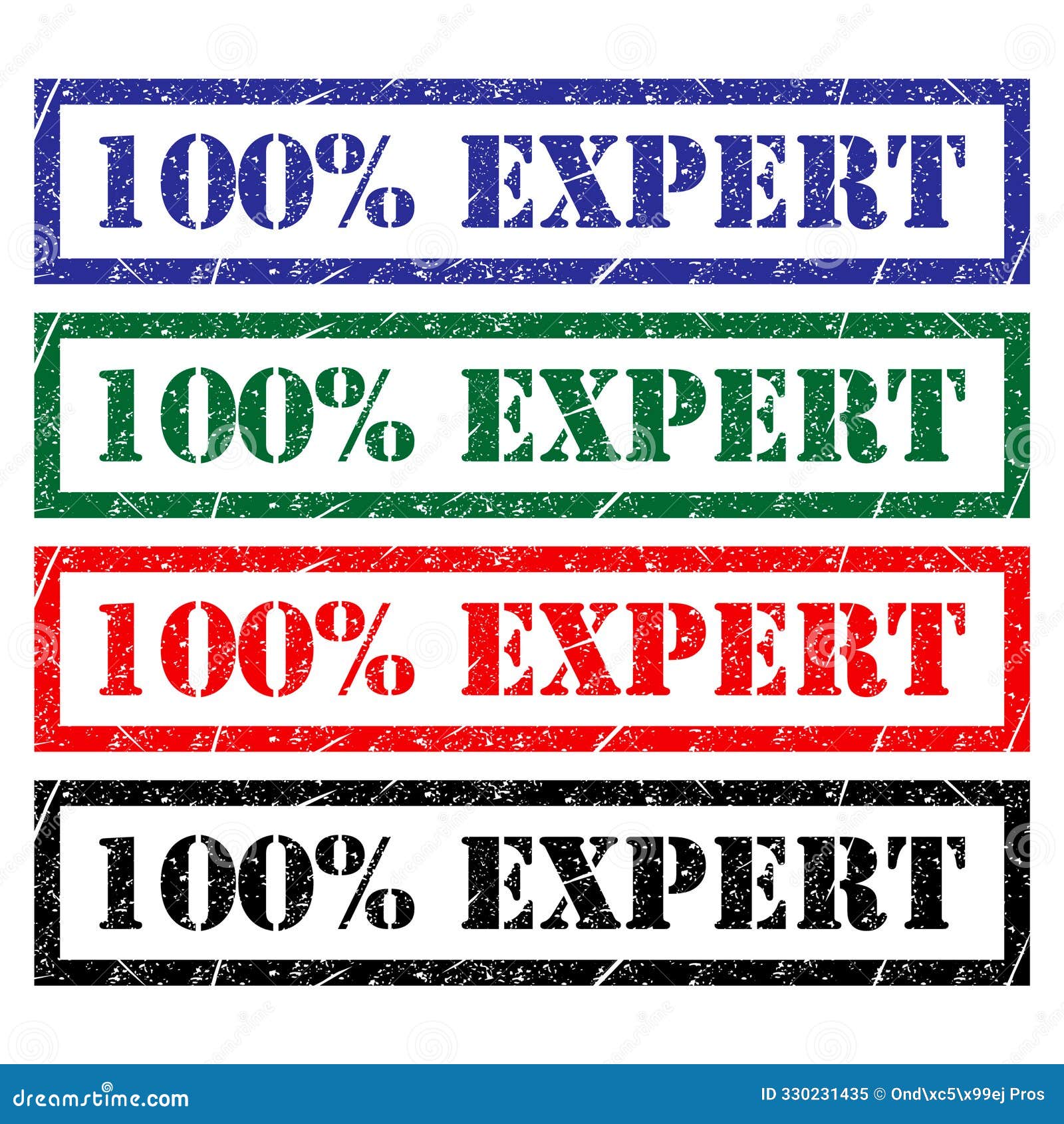 Set of Expert 100 Stamp Symbol, Label Sticker Sign Button, Text Banner ...