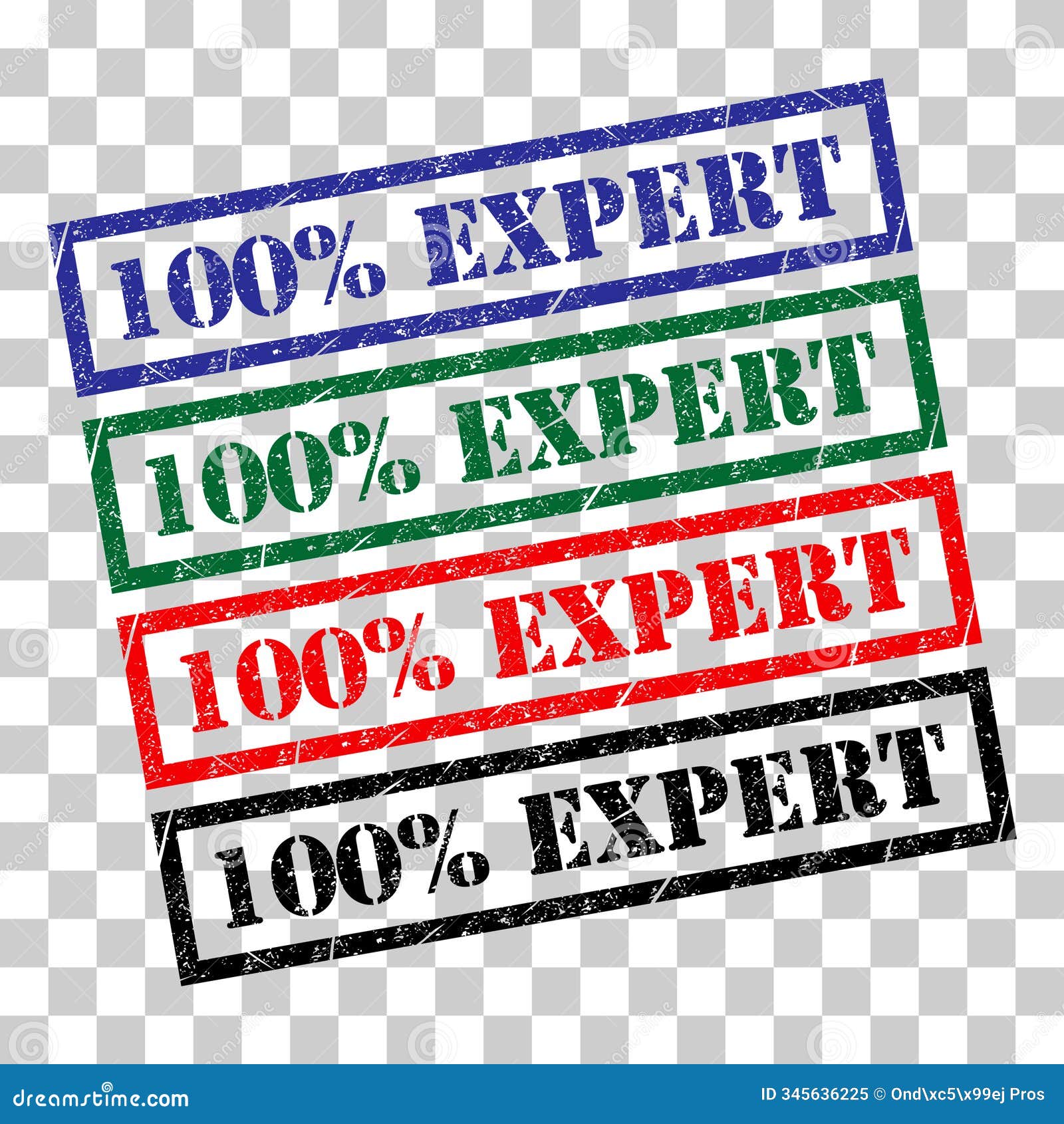 Set of Expert 100 Stamp Symbol, Label Sticker Sign Button, Text Banner ...