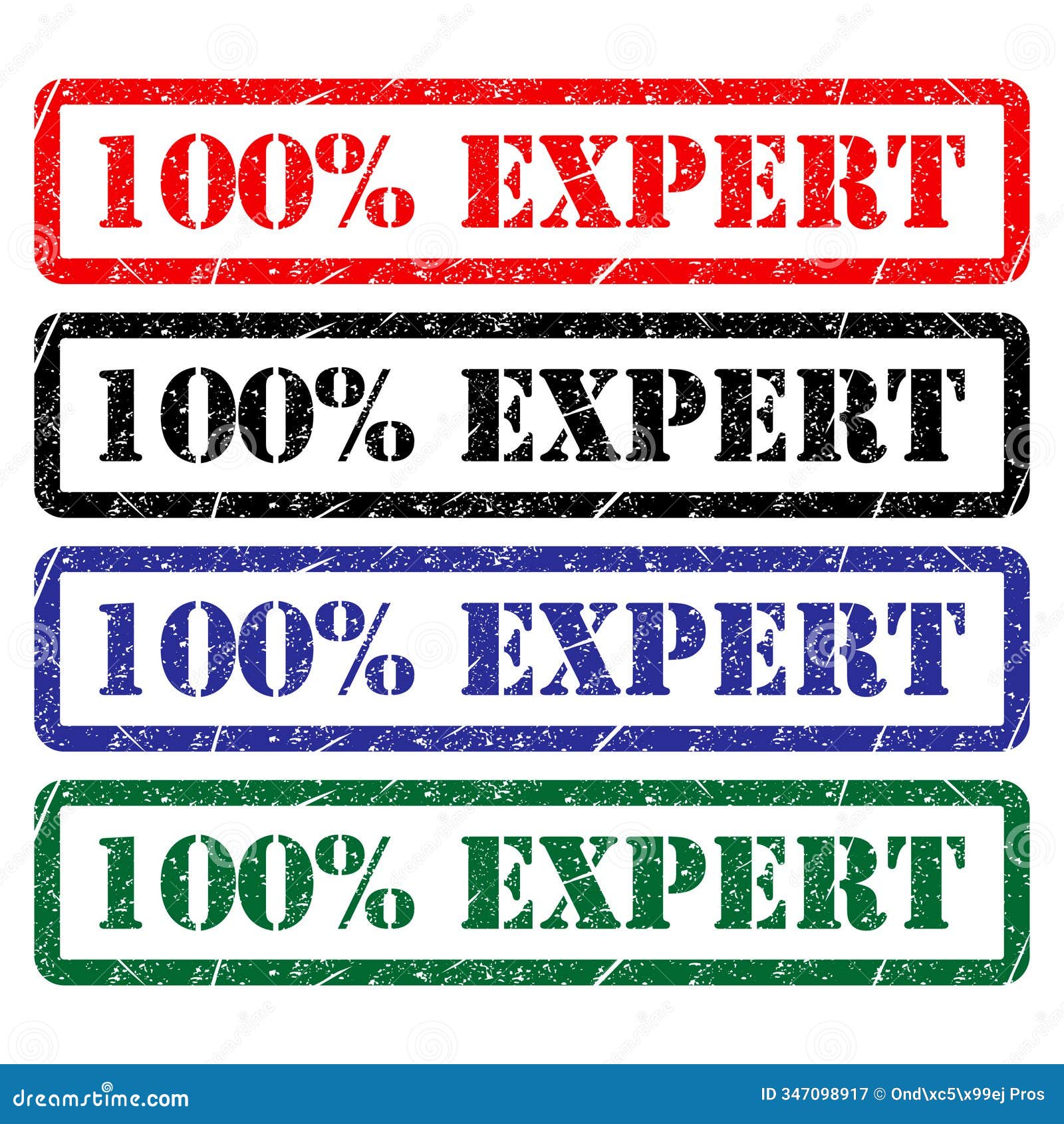 Set of Expert 100 Stamp Symbol, Label Sticker Sign Button, Text Banner ...