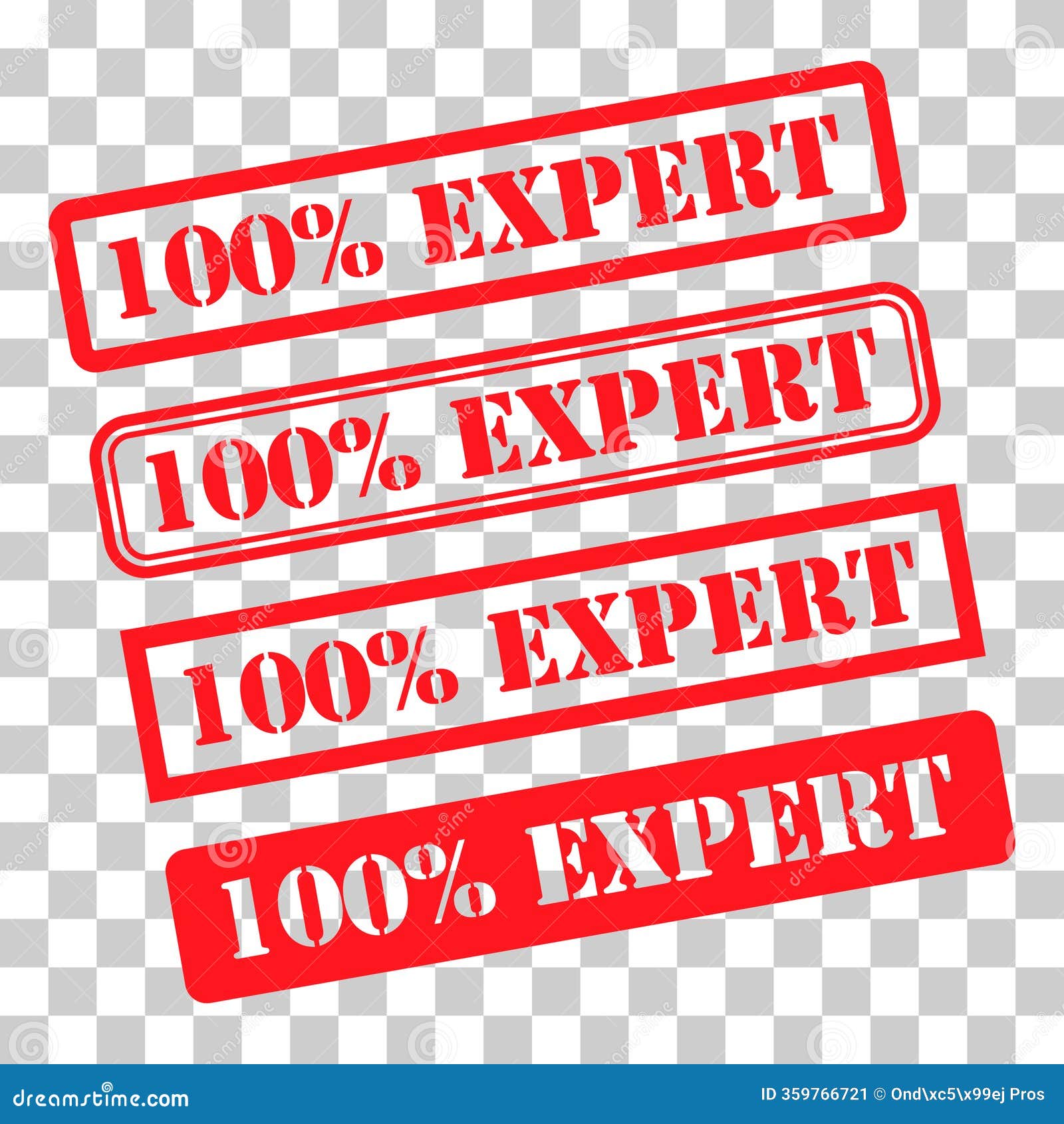 Set of Expert 100 Stamp Symbol, Label Sticker Sign Button, Text Banner ...