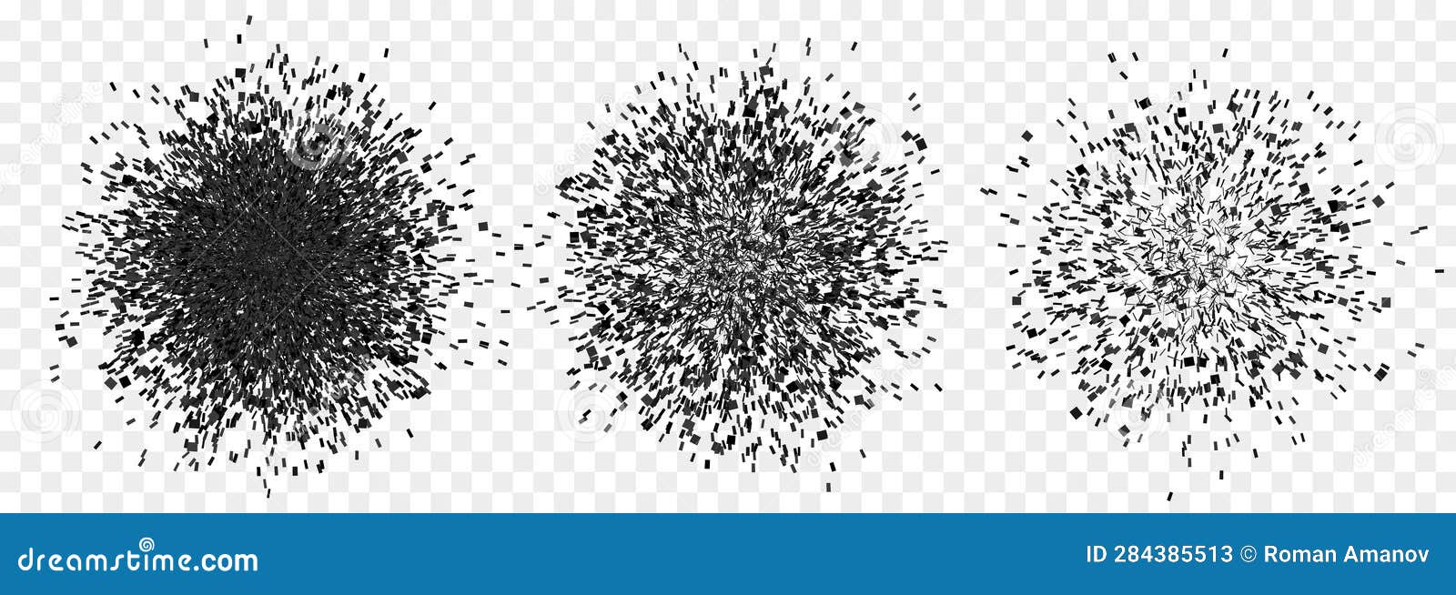 Set of Exploded Particles in Black Stock Vector - Illustration of black ...