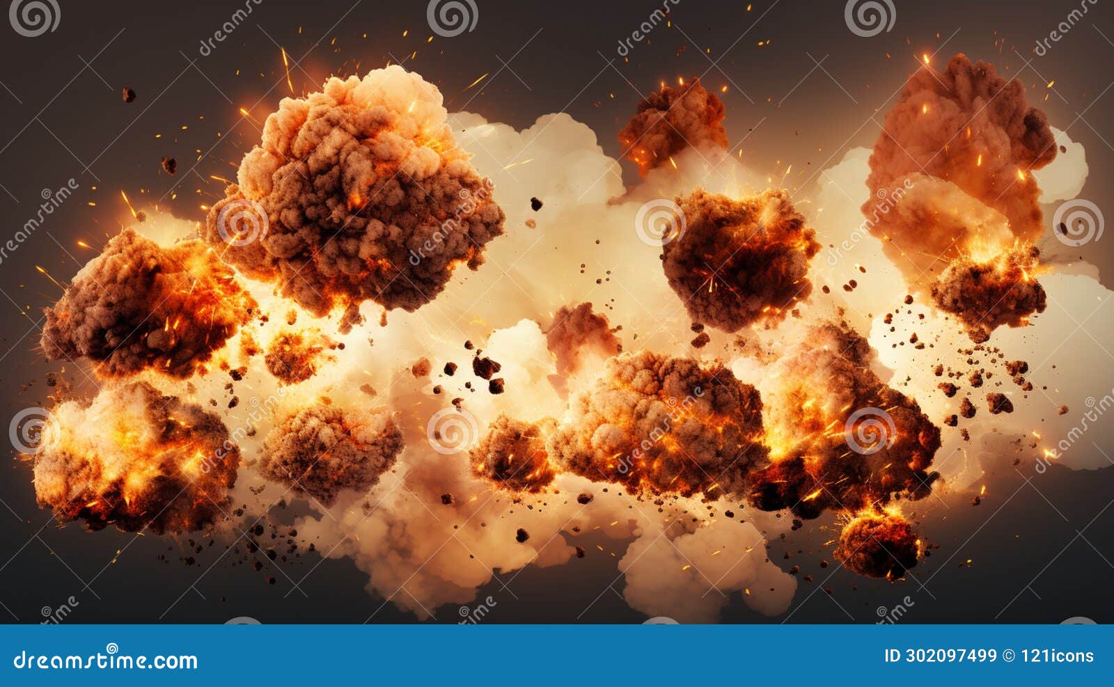 Set of Explosions Isolated Background Stock Illustration - Illustration ...