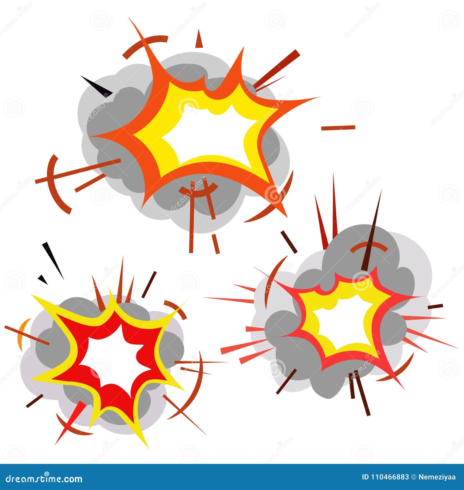 A set of explosions stock vector. Illustration of bubble - 110466883