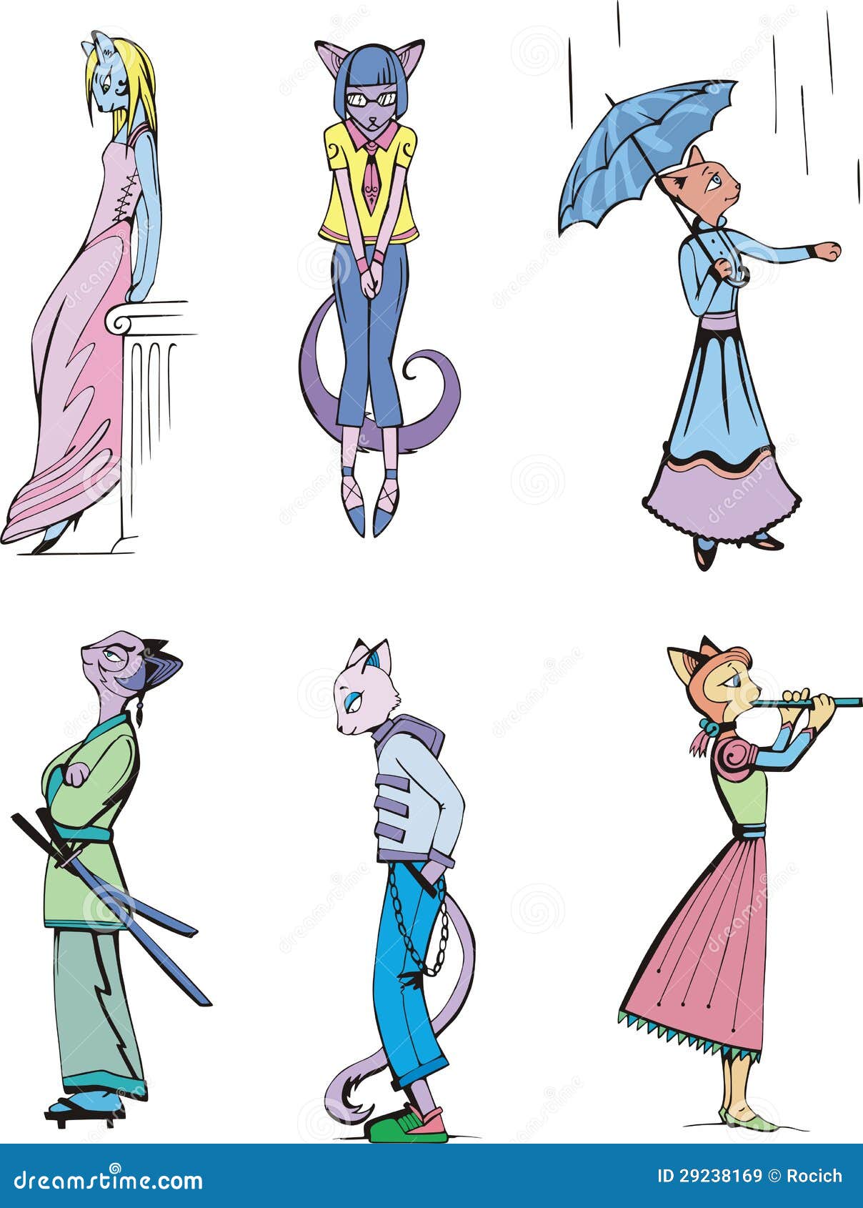 Set of exquisite cats stock vector. Illustration of exquisite - 29238169