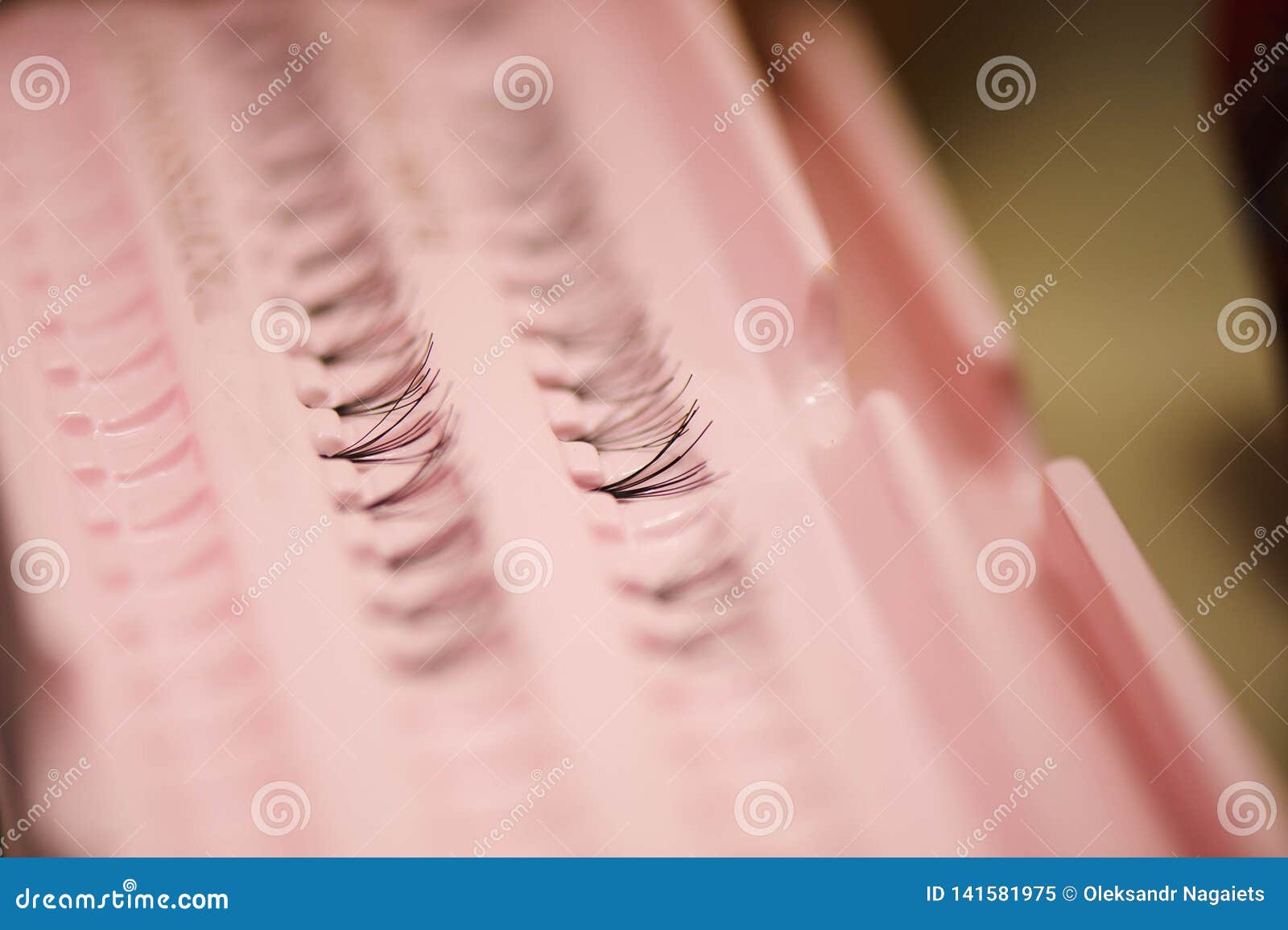 Set of Extended Eyelashes. Perfect Makeup School. Stock Image - Image ...