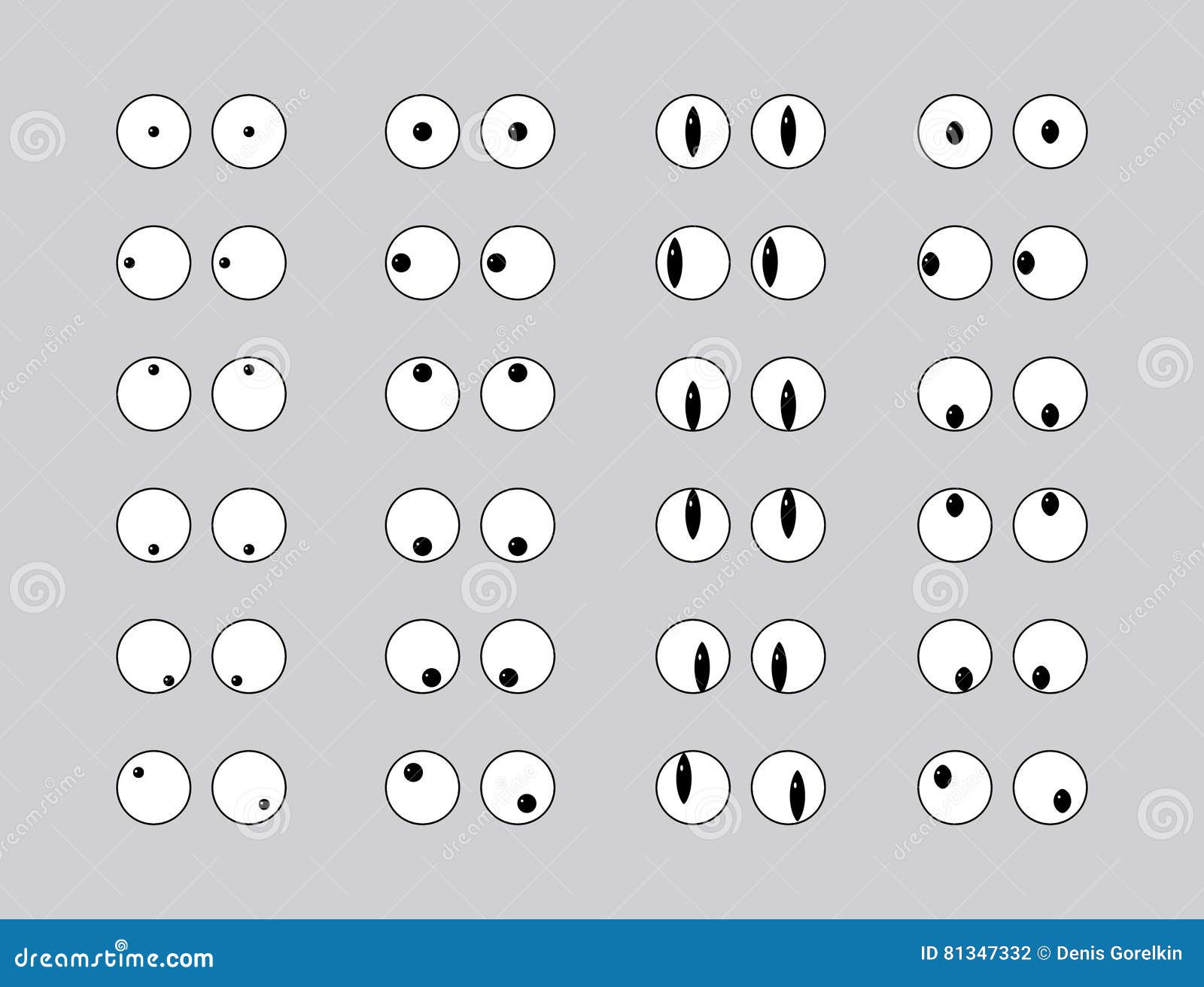 Set of eye emoticon vector stock vector. Illustration of abstract ...