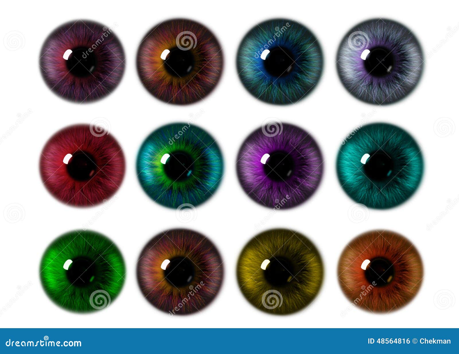 Set of Eye Iris Generated Textures Stock Illustration - Illustration of ...