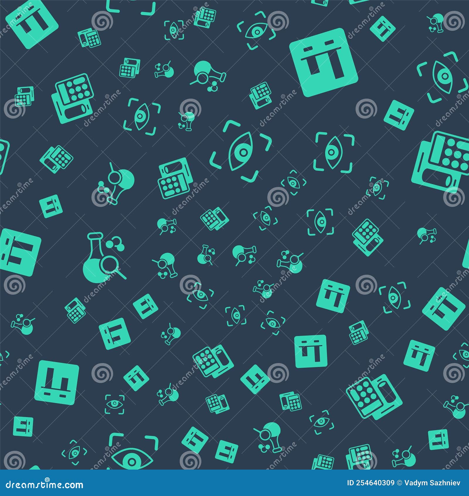 Set Eye Scan Graph Graph Infographic Test Tube and Calculator on ...