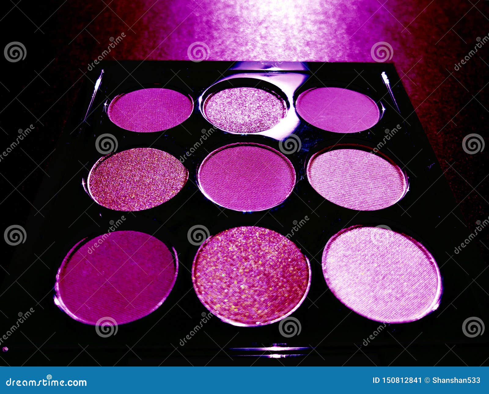 A Set of 9 Colors Eye Shadow Plates Stock Image - Image of compact ...