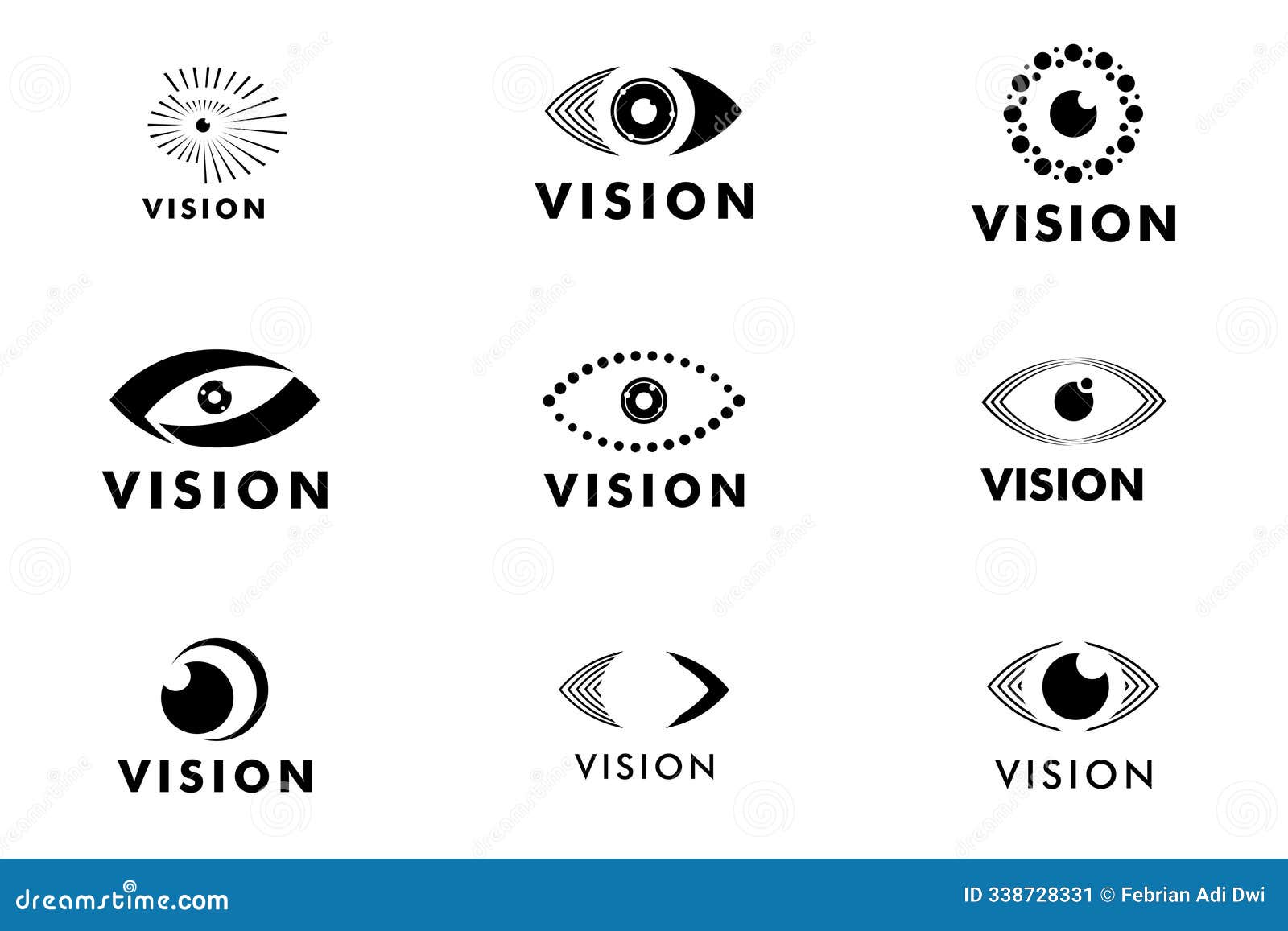 Set of Eye Tech Logo Design Vector. Global Vision Logotype Design ...