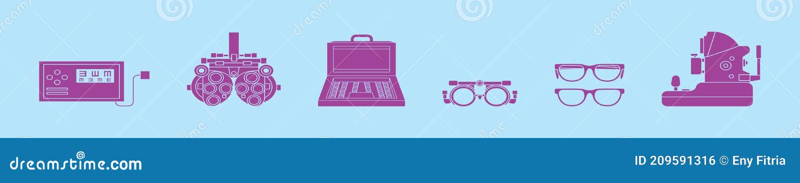 Set of Eye Test Cartoon Icon Design Template with Various Models ...