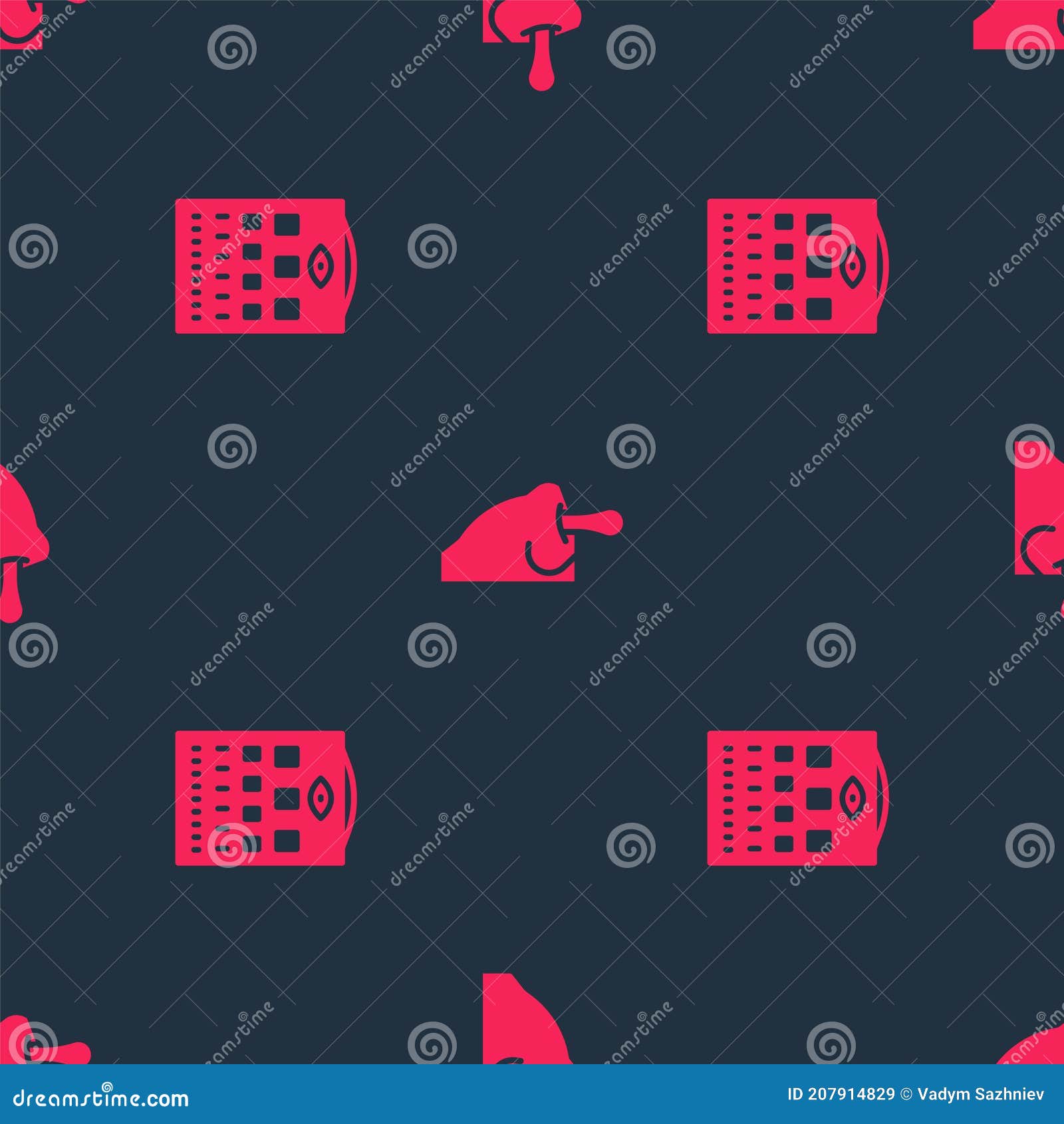 Set Eye Test Chart and Runny Nose on Seamless Pattern. Vector Stock ...