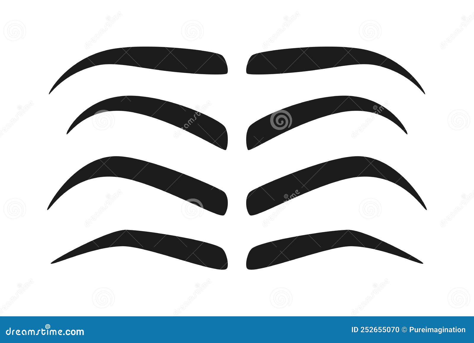 Web Eyebrow Shapes. Various Types Of Eyebrows. Classic Type And Other ...