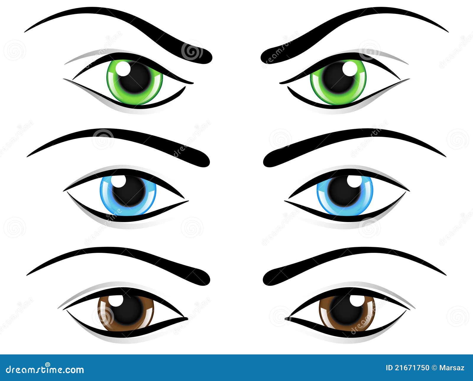 Set of eyes stock vector. Illustration of looking, glamour - 21671750