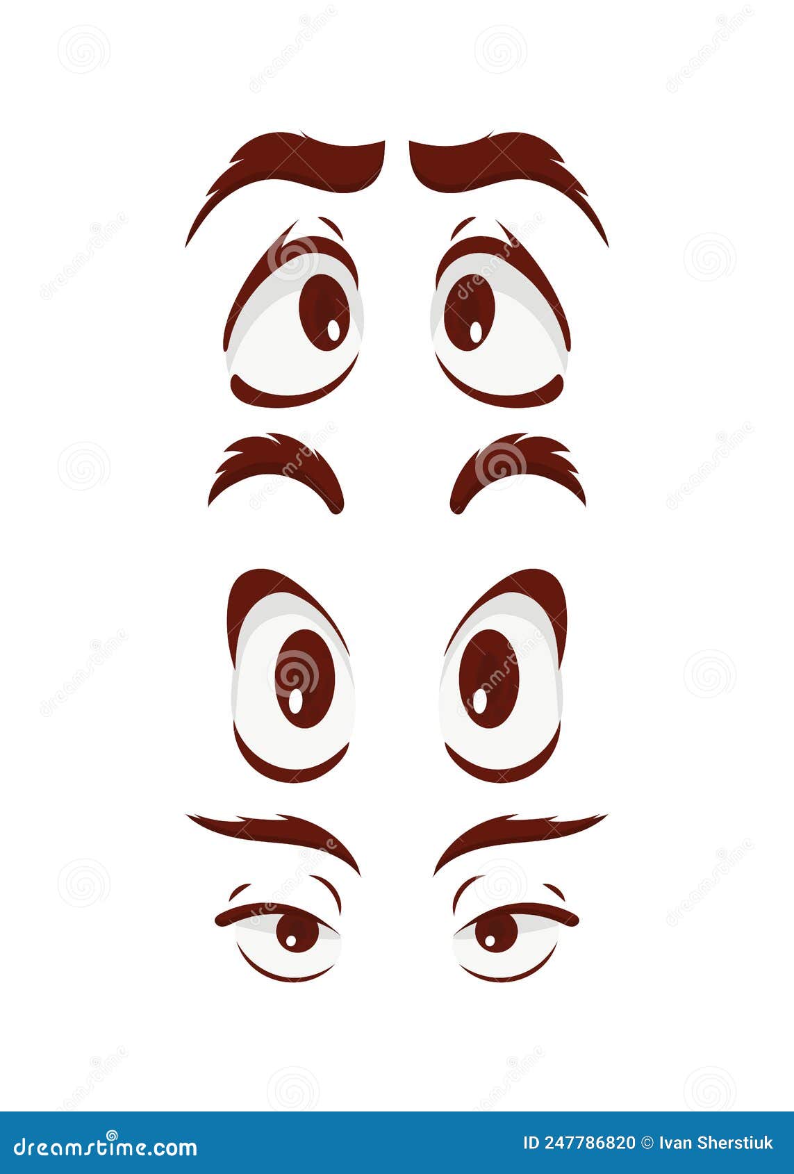 Set of Eyes in Flat Style. Vector Illustration. Isolated on White ...